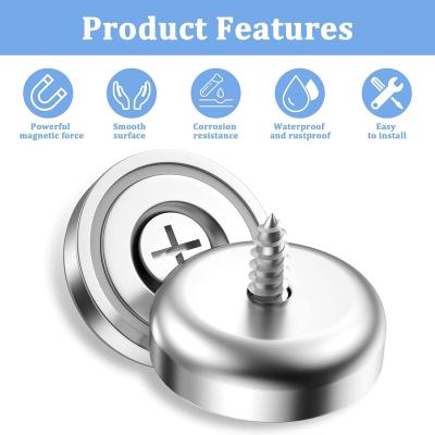 Cina D20 MM 20lbs NdFeB Pot Magnet con buco anti-affondamento Altura totale H 7,2 mm Buco d1 4,5 mm in vendita