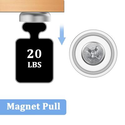 Cina D20 MM 20lbs NdFeB Pot Magnet con buco anti-affondamento Altura totale H 7,2 mm Buco d1 4,5 mm in vendita
