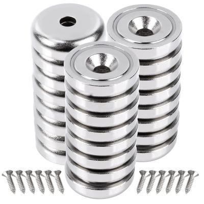 Cina Magnete Super Power da 25 mm con buco anti-affondamento Resistenza circa 19 kg Buco d1 5,5 mm in vendita