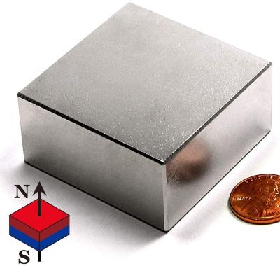 Cina Blocco di magnete quadrato di neodimio sinterizzato ad alto flusso magnetico in grado personalizzato N35-N52 in vendita