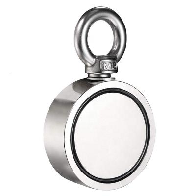Cina Potente magnete da pesca N52 a doppio lato con 1000 libbre di forza di trazione e 75 mm di diametro in vendita