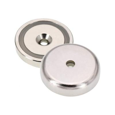 Cina 75 kg di forza di Neodimio NdFeB Magnete a vaso poco profondo con foro di montaggio anti-affondamento D48x10.8mm in vendita