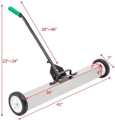 China Práctico tipo de puxar magnética pick up varredor com 30-50 Lbs força de tração e rodas à venda