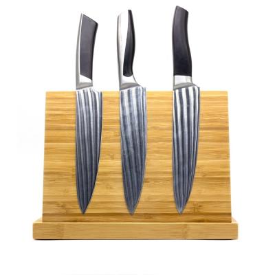 Cina ISO9001 2000 Sistema Legno naturale di bambù Magnetico coltello blocco portatore Disegno personalizzato in vendita