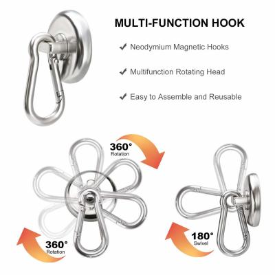 Cina Neodimio Rotondo Magnetico Snap Hook con portachiavi di carabinero e Tolleranza elevata ±1 mm in vendita