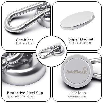 Cina Neodimio Rotondo Magnetico Snap Hook con portachiavi di carabinero e Tolleranza elevata ±1 mm in vendita