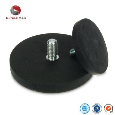 Cina Magnete a disco di neodimio di dimensioni personalizzate M6 M8 Magnete a pentola rivestito di gomma in vendita