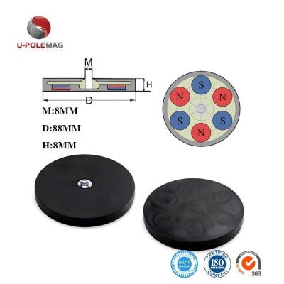 Cina Magnete di pentola rivestito con gomma di neodimio con filo interno M4 in vendita