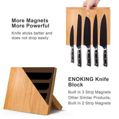 Cina Disegno personalizzato Magnetico coltello blocco naturale di bambù supporto con magneti forti in vendita