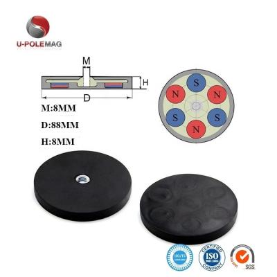 Cina Magnete industriale Magneto a pentola ricoperto di gomma potente con attraente forza magnetica in vendita