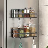 China Classification Non-folding Rack Kitchen Storage Iron Wall Mount Spice Rack Organizer for sale