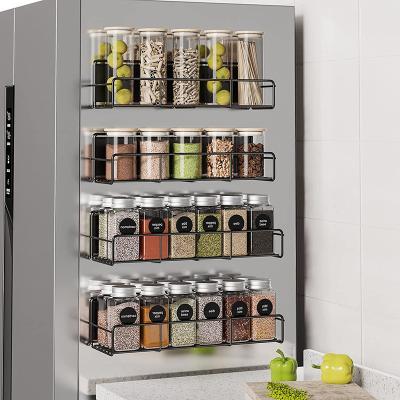Cina Super risparmio di spazio Magnetico spice Rack per frigorifero Materiale di metallo Magnete forte in vendita