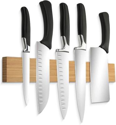 Cina Coltello da cucina in legno di bambù Tenitore magnetico Forte Potente coltello scaffale di archiviazione Display organizzatore in vendita