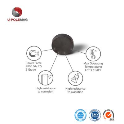 Cina Magnete per dischi ceramici di ferrite di bario con coefficiente di temperatura di Hcj %/°C 0,25-0.4 in vendita