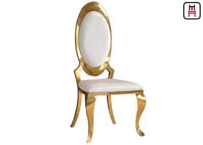 Cina Sedie senza braccia del ristorante dell'acciaio inossidabile della parte posteriore di ovale dell'hotel con oro/cuoio al cromo Seat in vendita