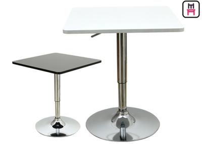China White / Gray MDF Top Restaurant Bar Tables Adjustable Height With Square / Round Shape for sale