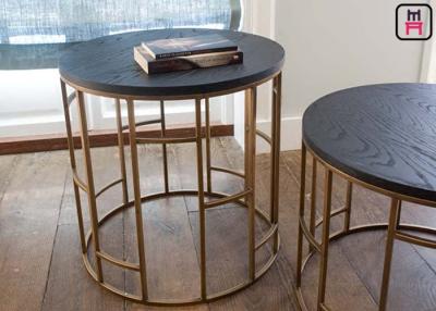 Cina Tavolino da salotto di base metallica superiore di legno D45 * H45 cm/D55 di progettazione di Nodric * H60 cm in vendita