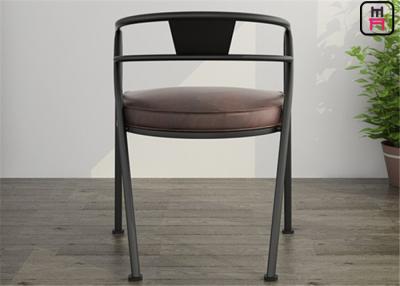 China Van het de Stijlmetaal van het zolderontwerp Industriële het Restaurantstoelen met het Wapenstoel van Leerzetels Te koop