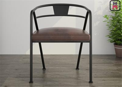 China Van het de Stijlmetaal van het zolderontwerp Industriële het Restaurantstoelen met het Wapenstoel van Leerzetels Te koop