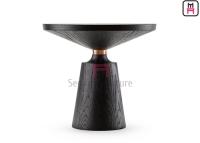 China Modern Stainless Steel Coffee Table , Solid Wood Base Marble Circle Table  for sale