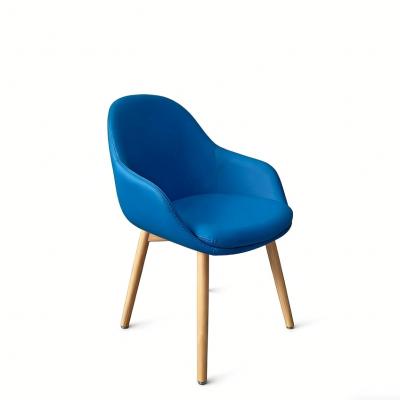 China Blue Modern Ergonomic Upholstered Dining Chair for sale