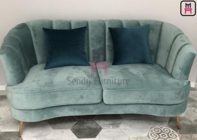 China 160cm Length Arc Shape Custom Booth Seating Velvet Upholstery Loveseat Wood Frame for sale
