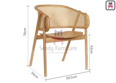 Cina 0.3cbm ristorante laccato noce Cane Dining Chair With Armrests in vendita