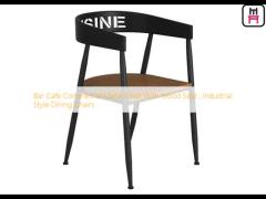 Bar Cafe Commercial Metal Chair With Wood Seat , Industrial Style Dining Chairs