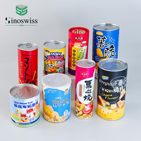 Quality Custom Printed Food Paper Canister Packaging Eco Friendly Paper Can Packaging for sale