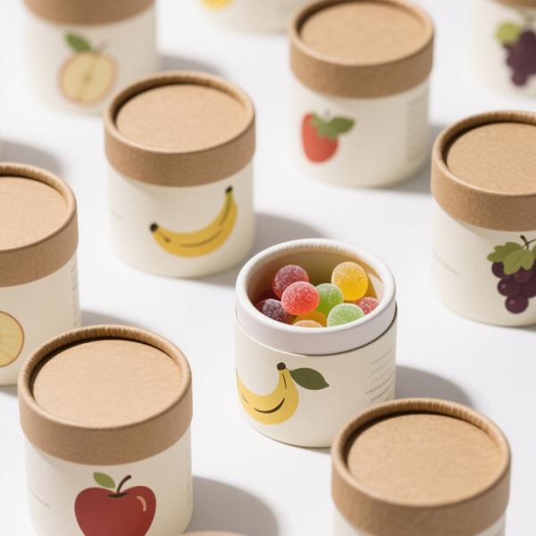 Quality Customizable High Density Paper Tubes Packaging Food Grade Cardboard Cylinders With Lids for sale