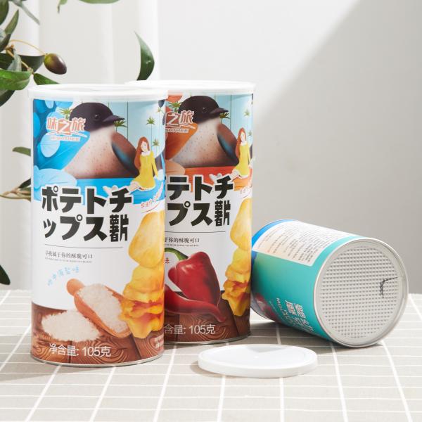 Quality Empty Packaging Snack Food Paper Cans Custom Label Lightweight Paper Cylinder for sale