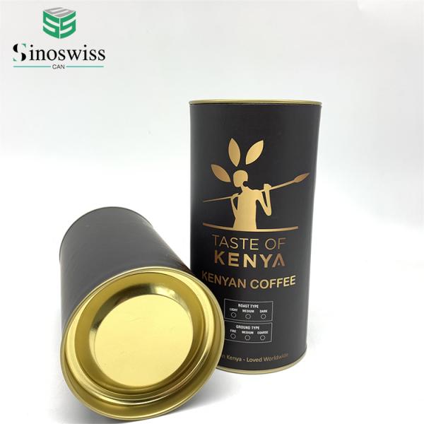 Quality Food Grade Kraft Coffee Tube Packaging With Metal Plug Lid Custom Height for sale