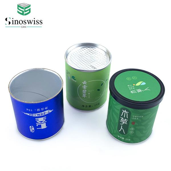 Quality Mini Empty Tea Paper Cans Food Grade Paper Tube Container For Matcha Tea Packaging for sale