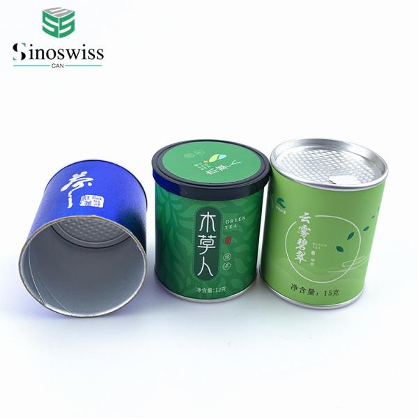 Quality Mini Empty Tea Paper Cans Food Grade Paper Tube Container For Matcha Tea for sale