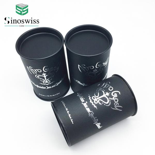 Quality Custom Sizing Paper Tube Tea Packaging Container cylinder box With Tinplate Cover for sale