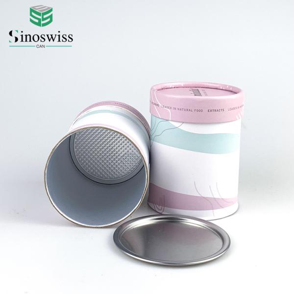 Quality Custom Printing Powder Packaging Paper Cans Canister With Paper Lid Recyclable for sale