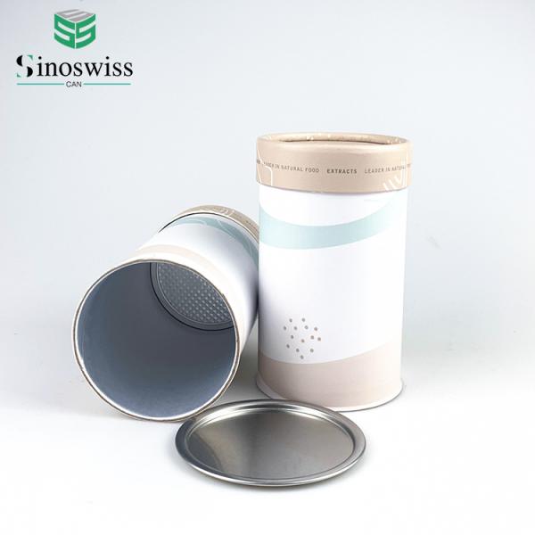Quality Custom Printing Powder Packaging Paper Cans Canister With Paper Lid Recyclable for sale