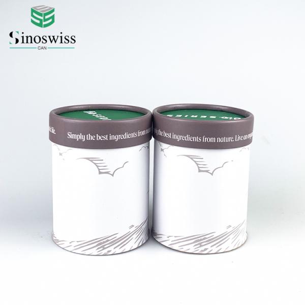 Quality Custom Printing Powder Packaging Paper Cans Canister With Paper Lid Recyclable for sale
