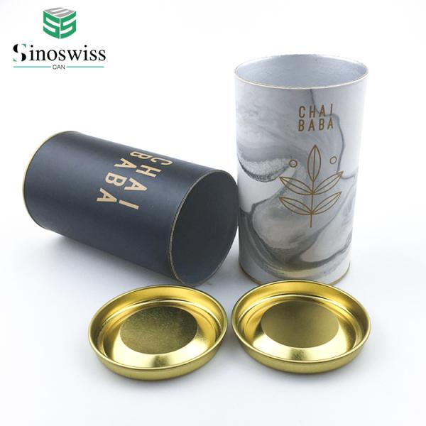 Quality 100% Recyclable Cylindrical Paper Tube Box Paper Canister With Airtight Lid Eco Friendly for sale