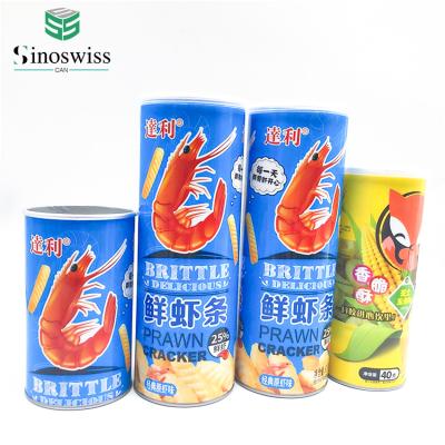 China Aluminum Foil Lining Cardboard Can Packaging Round Potato Chips Cylinder Paper Cans for sale