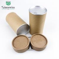 Quality OEM Logo Kraft Paper Canister Easy Tear Lid Paper Can For Dry Food Products for sale