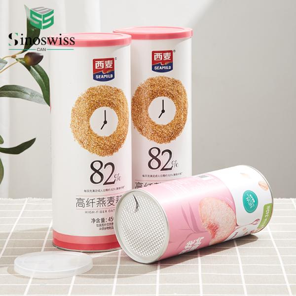 Quality Recyclable Paper Cans Packaging Craft Cylinder Paper Tube Packaging For Cereal Oatmeal for sale