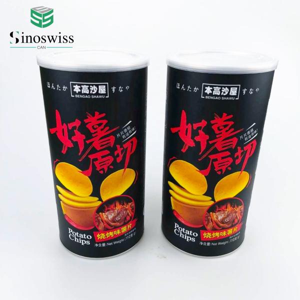 Quality Composite Airtight Snack Food Cylindrical Paper Tube Box With Aluminum Foil Liner for sale