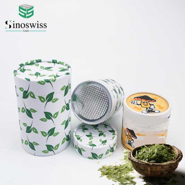 Quality OEM Brand Cylinder Cardboard Tea Paper Cans Packaging Round Paper Canister For Tea for sale