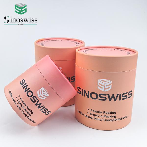 Quality Custom Size height Cylindrical Paperboard Cans , Paper Cylinder Container For Nuts for sale