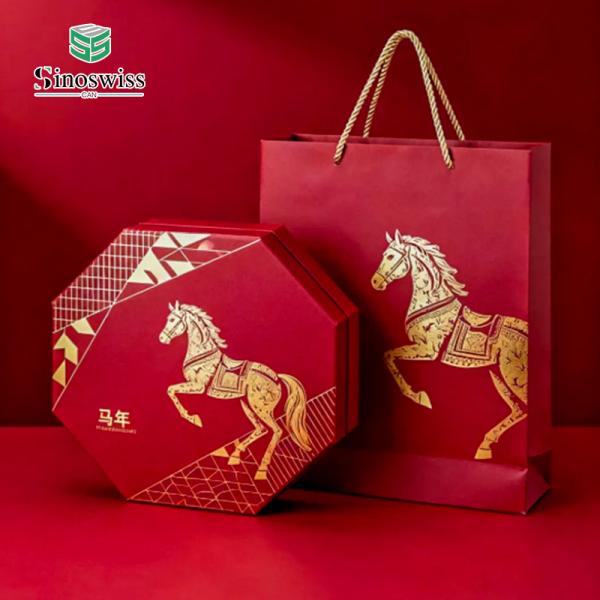 Quality Luxury Gift Paper Boxes Packaging With Leather Ribbon Handle Foldable Box for sale