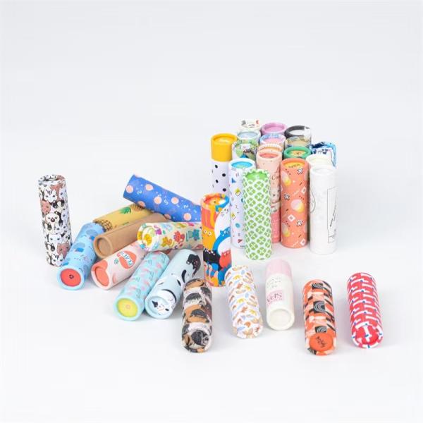 Quality Empty Twist Up Lip Balm Lipstick Paper Tubes Packaging Custom Printing Eco Friendly for sale
