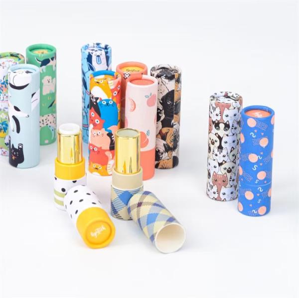 Quality Cylindrical Cosmetic Paper Tubes Empty Twist Up Body Care Printed Lipstick Containers for sale