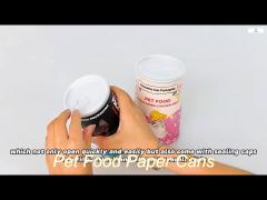 oem printing recyclable kraft paper tube cans for cat dog pet food packaging