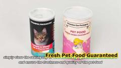 Private Label Pet Freeze Dried Food Packaging Reusable Pet Food Paper Cans